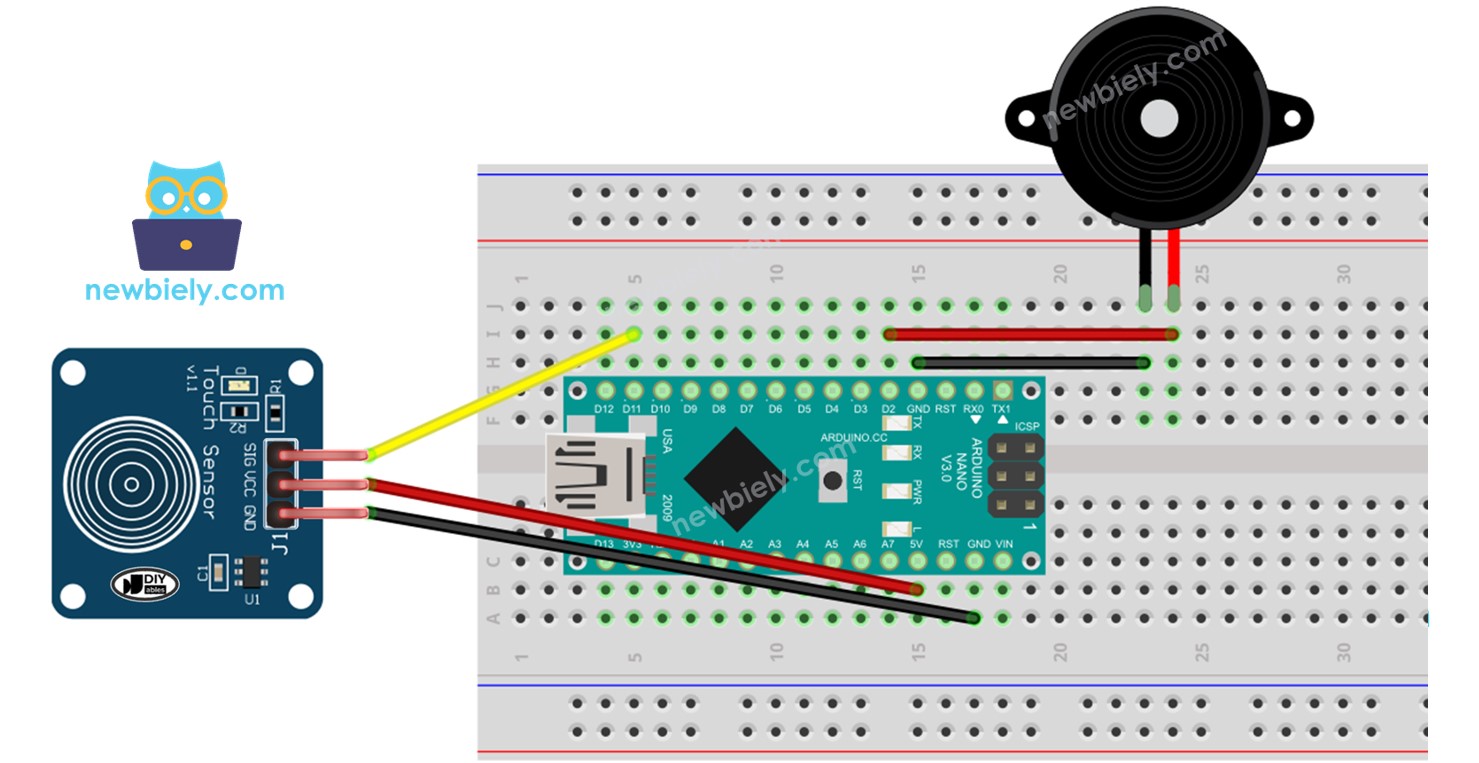 아두이노 나노 터치 센서 피에조 부저