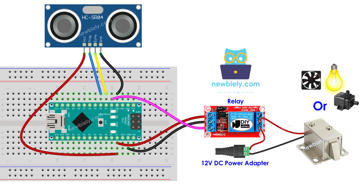 아두이노 나노 초음파 센서 릴레이