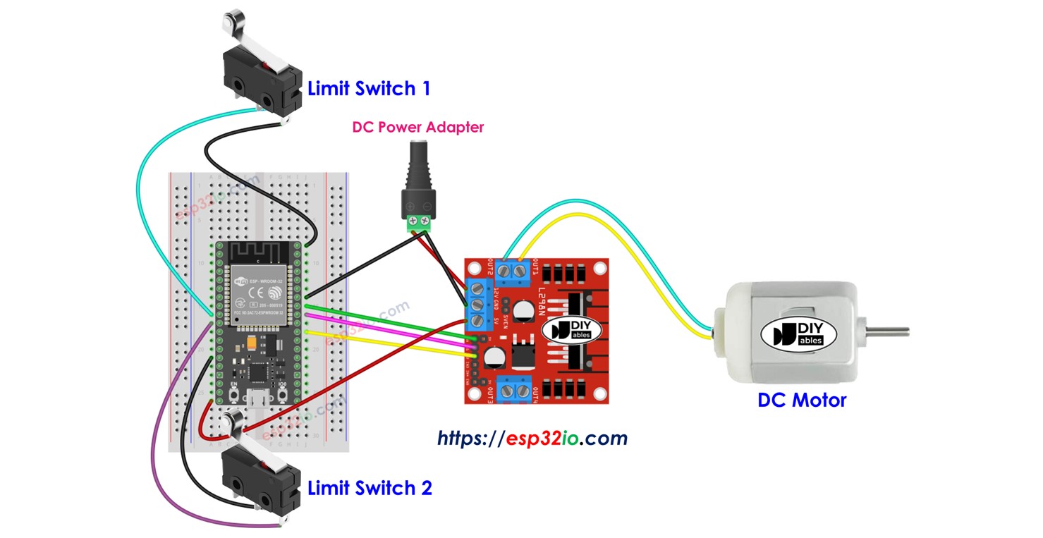 ESP32 DC 모터 리미트 스위치