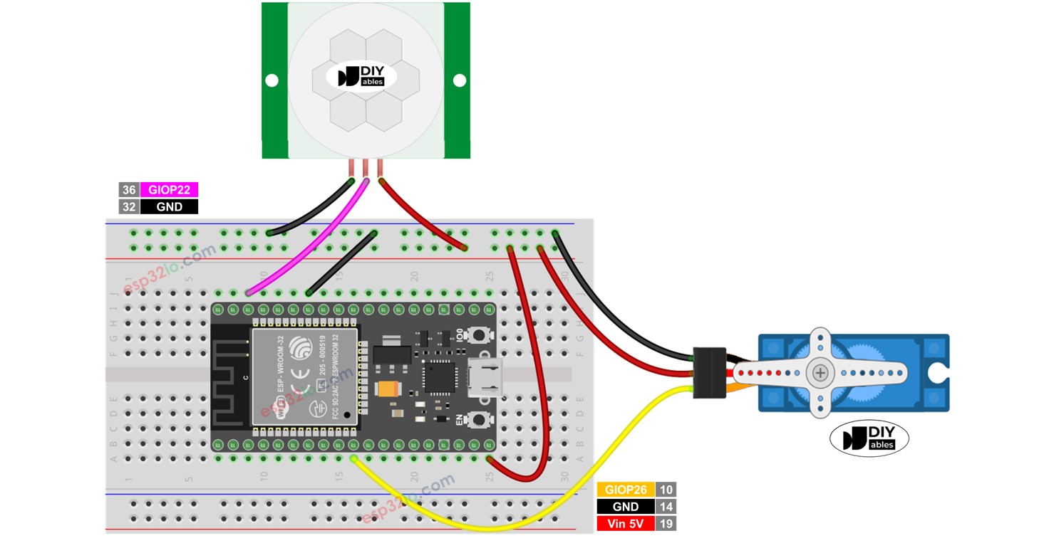 ESP32 모션 센서 서보 모터
