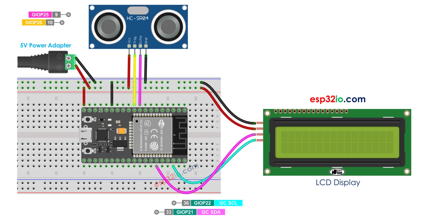 ESP32 초음파 센서 LCD