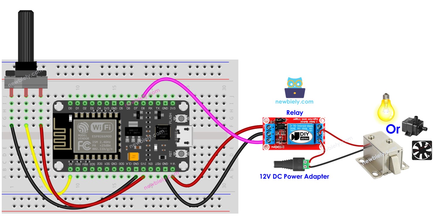 ESP8266 가변 저항기 릴레이 ESP8266 가변 저항기 릴레이