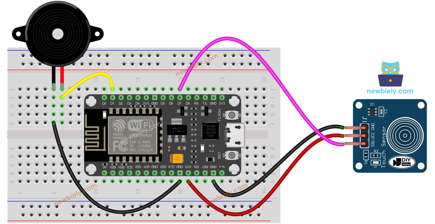 ESP8266 터치 센서 피에조 부저